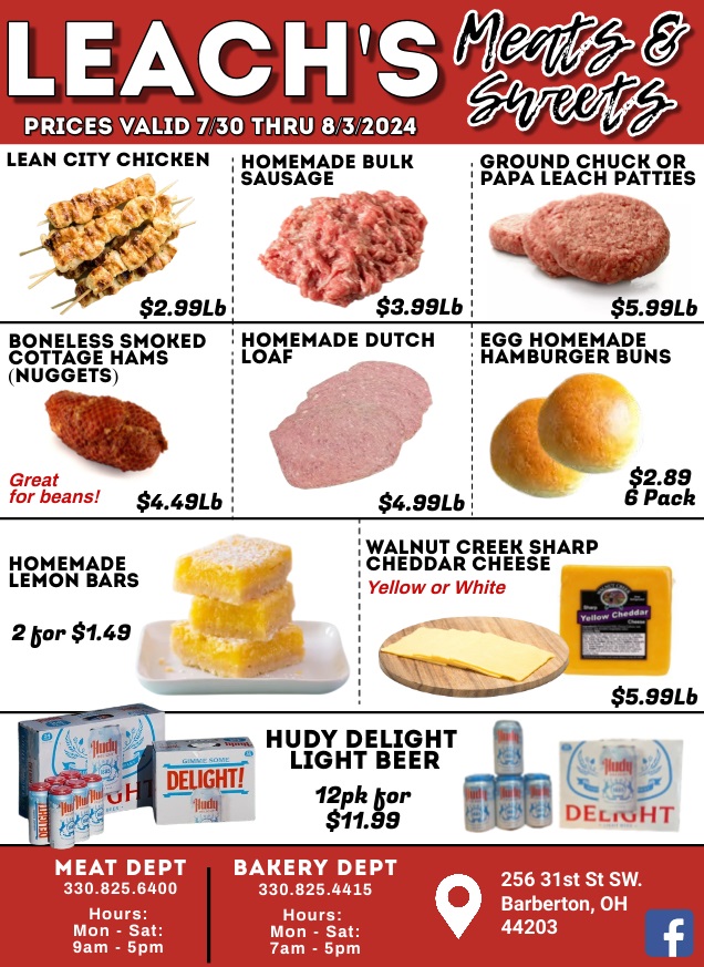 This Week’s Ad – Leach's Meats and Sweets – Meat, Bakery, and Catering ...